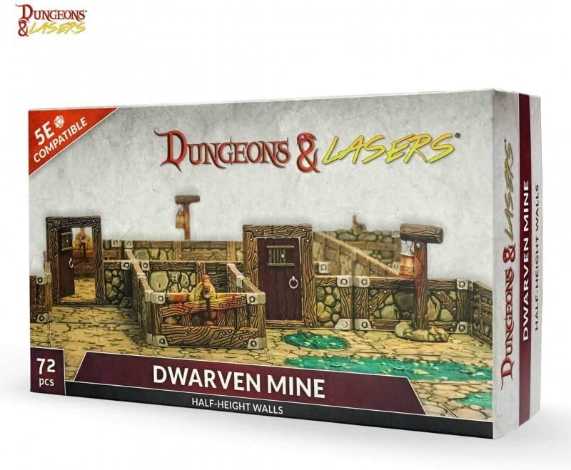 Dungeons & Lasers Half-Height Walls: Dwarven Mine| Brique & Braque